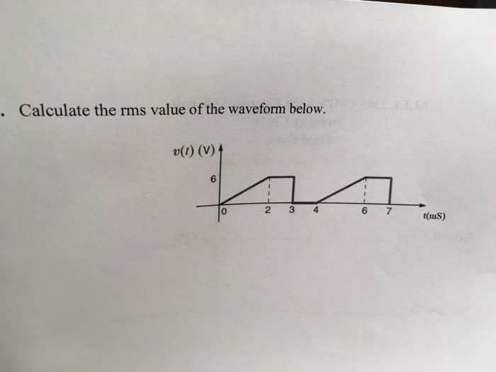 Solved . Calculate the rms value of the waveform below. 2 6 | Chegg.com