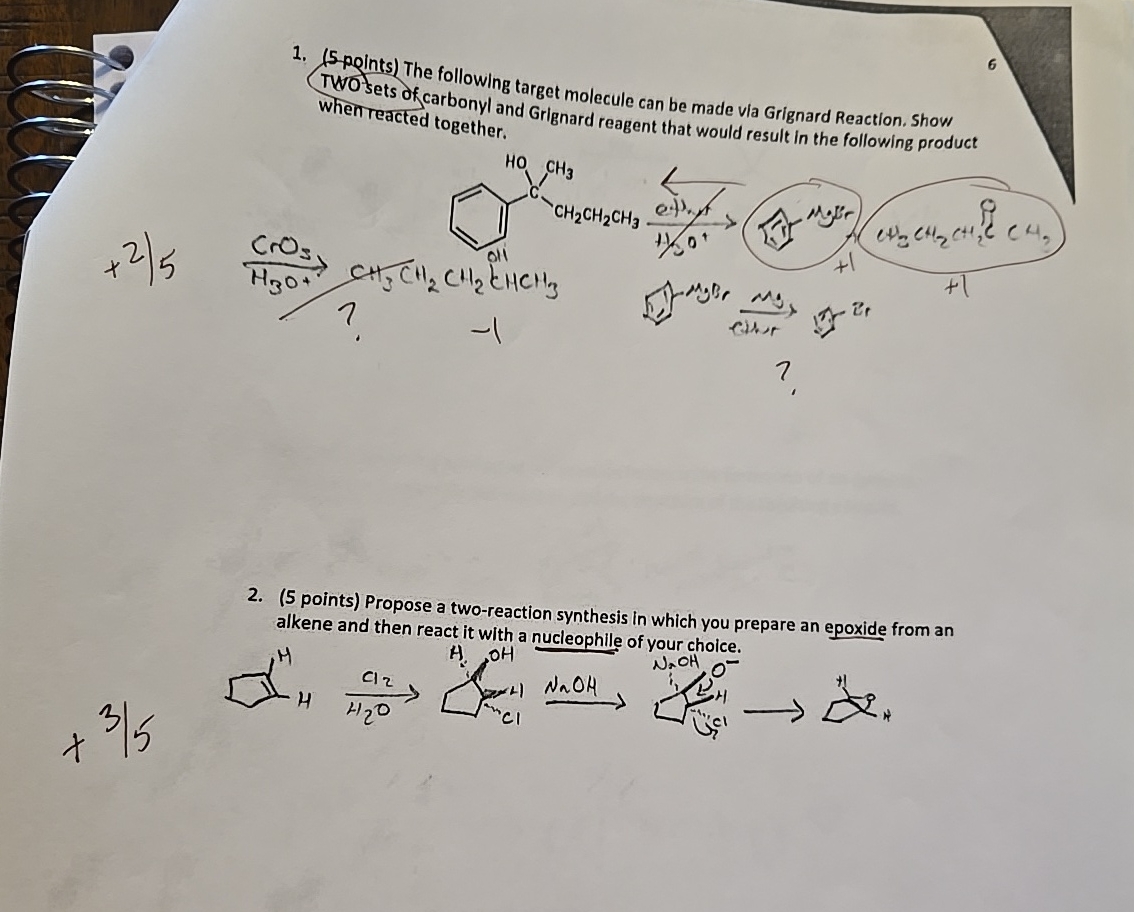Solved (5 ﻿points) ﻿The following target molecule can be | Chegg.com