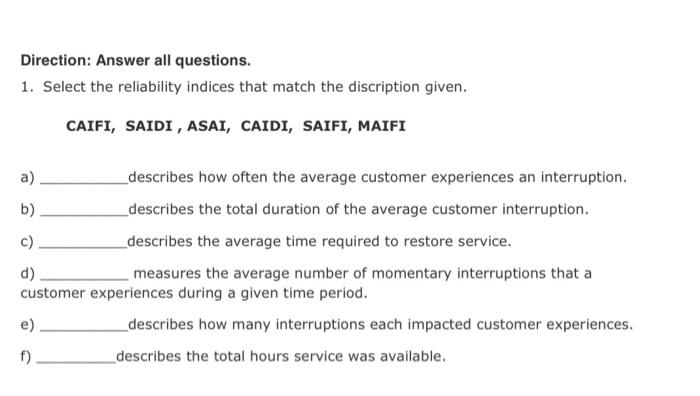 Solved Direction Answer All Questions 1 Select The