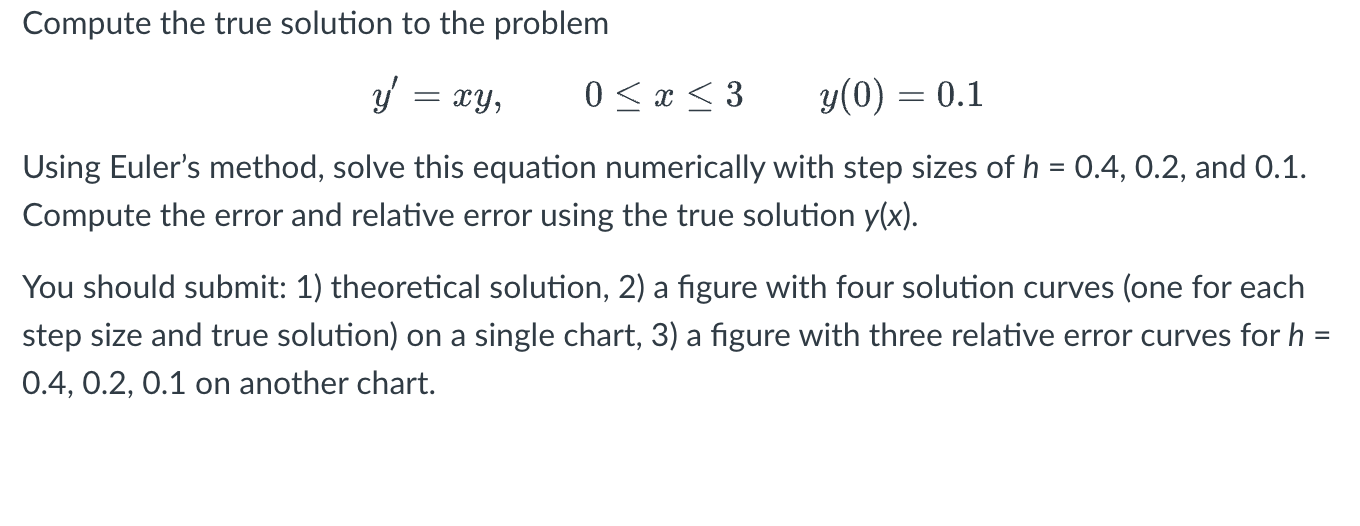Solved Compute the true solution to the | Chegg.com
