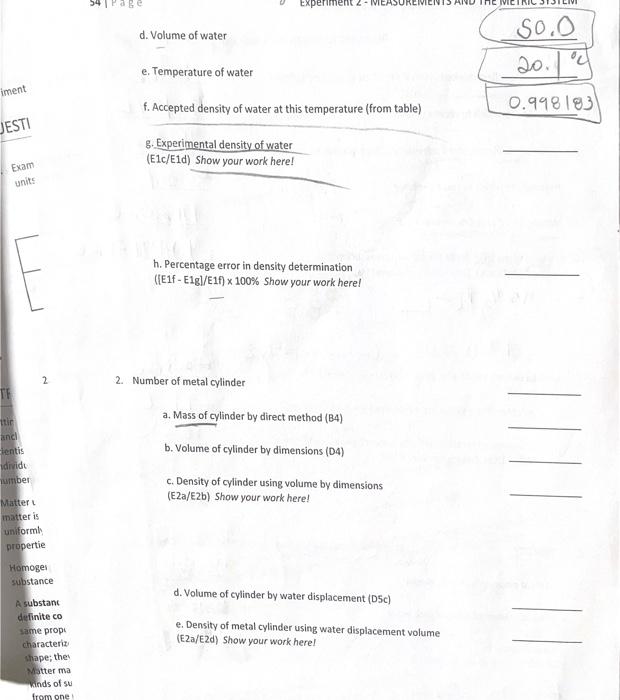 Solved 2. Value of smallest marked interval on 10 mL | Chegg.com