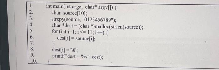 Solved \begin{tabular}{ll} \hline 1. & int main(int argc, | Chegg.com