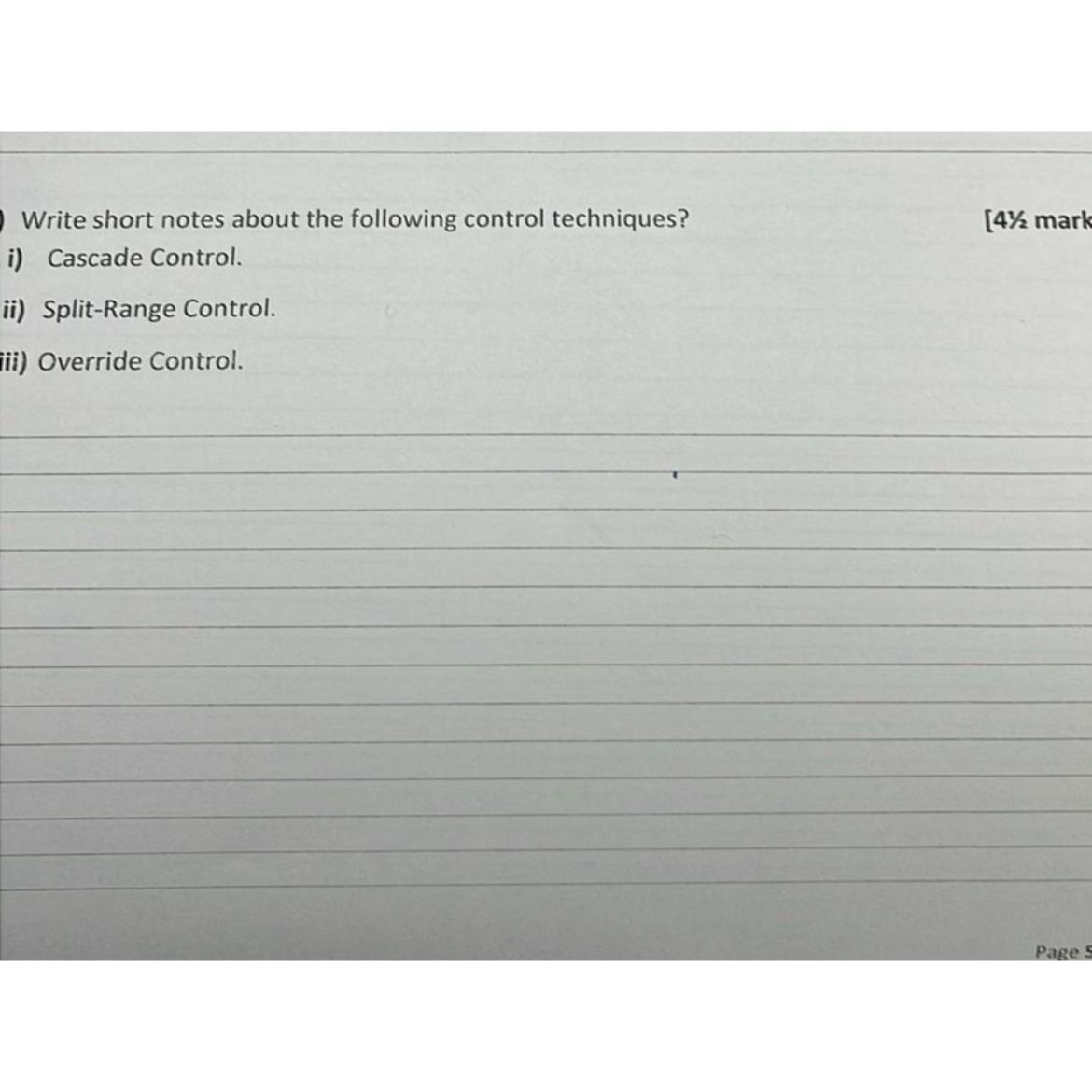 Solved Write short notes about the following control | Chegg.com