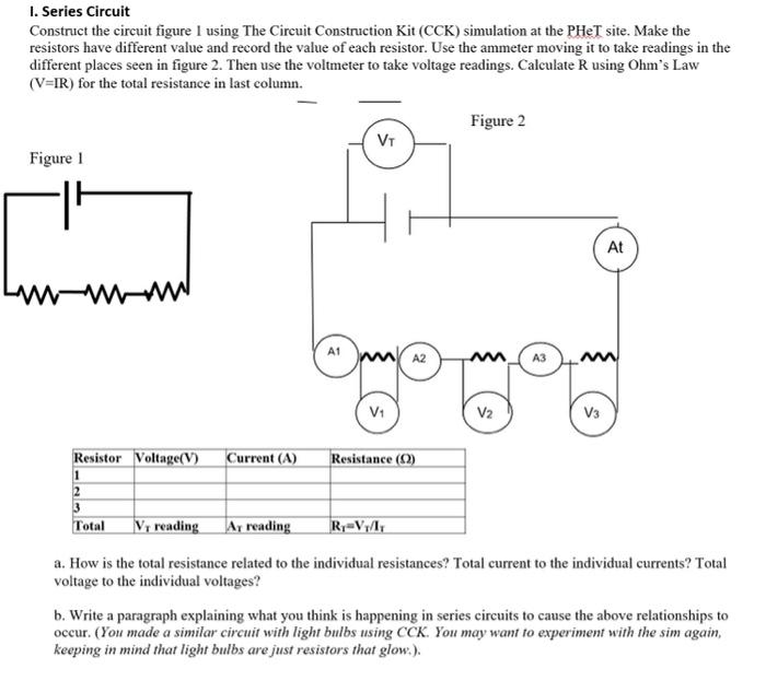 Solved 1. Series Circuit Construct the circuit figure I | Chegg.com