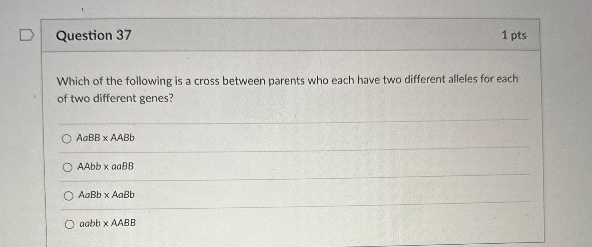 Solved Question 371 ﻿ptsWhich of the following is a cross | Chegg.com
