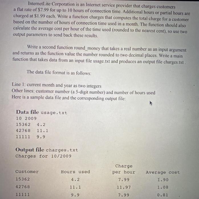 Solved Internet Lite Corporation is an Internet service | Chegg.com