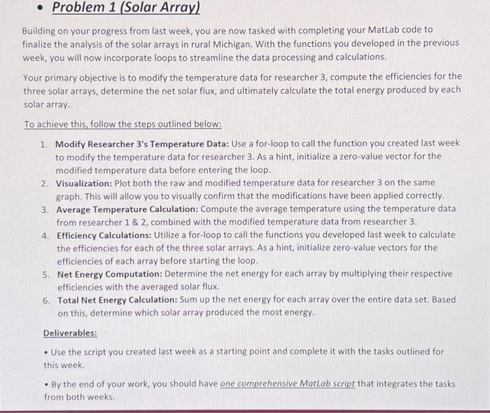Solved Building on your progress from last week, you are now | Chegg.com