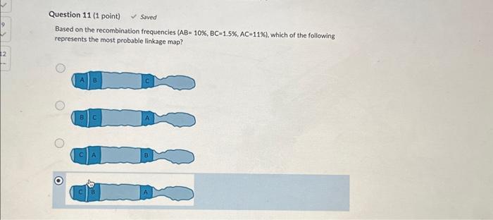 Solved Based on the recombination frequencies | Chegg.com