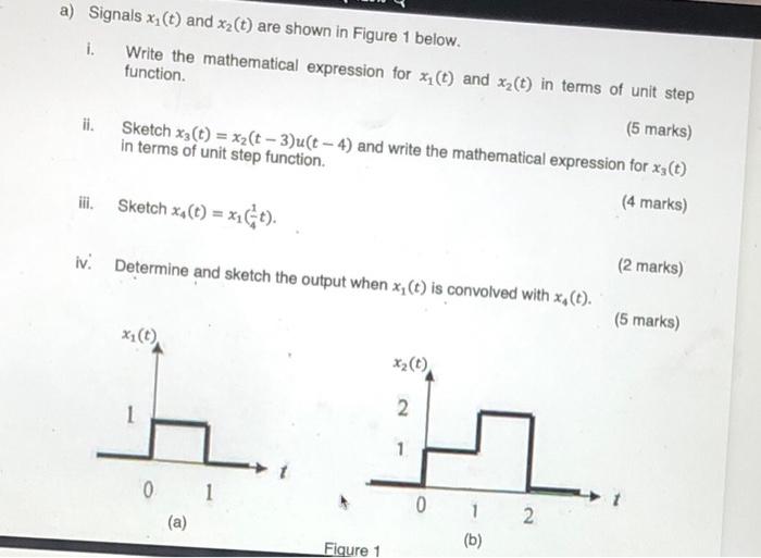 Solved a) Signals x (t) and xa(t) are shown in Figure 1 | Chegg.com