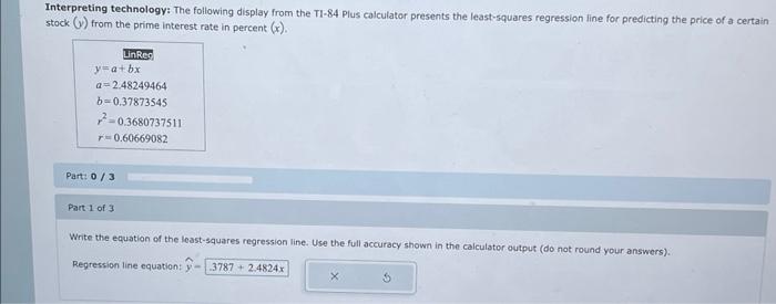 Solved Interpreting technology: The following display from | Chegg.com