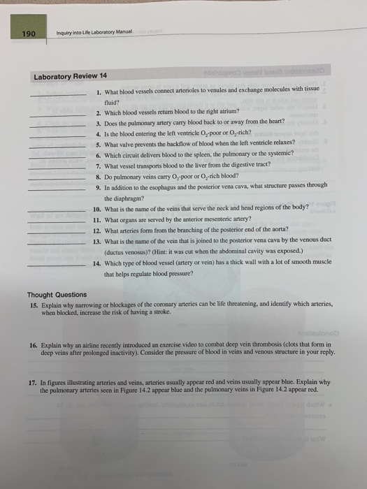 Solved 190 Inquiry into Life Laboratory Manual Laboratory | Chegg.com