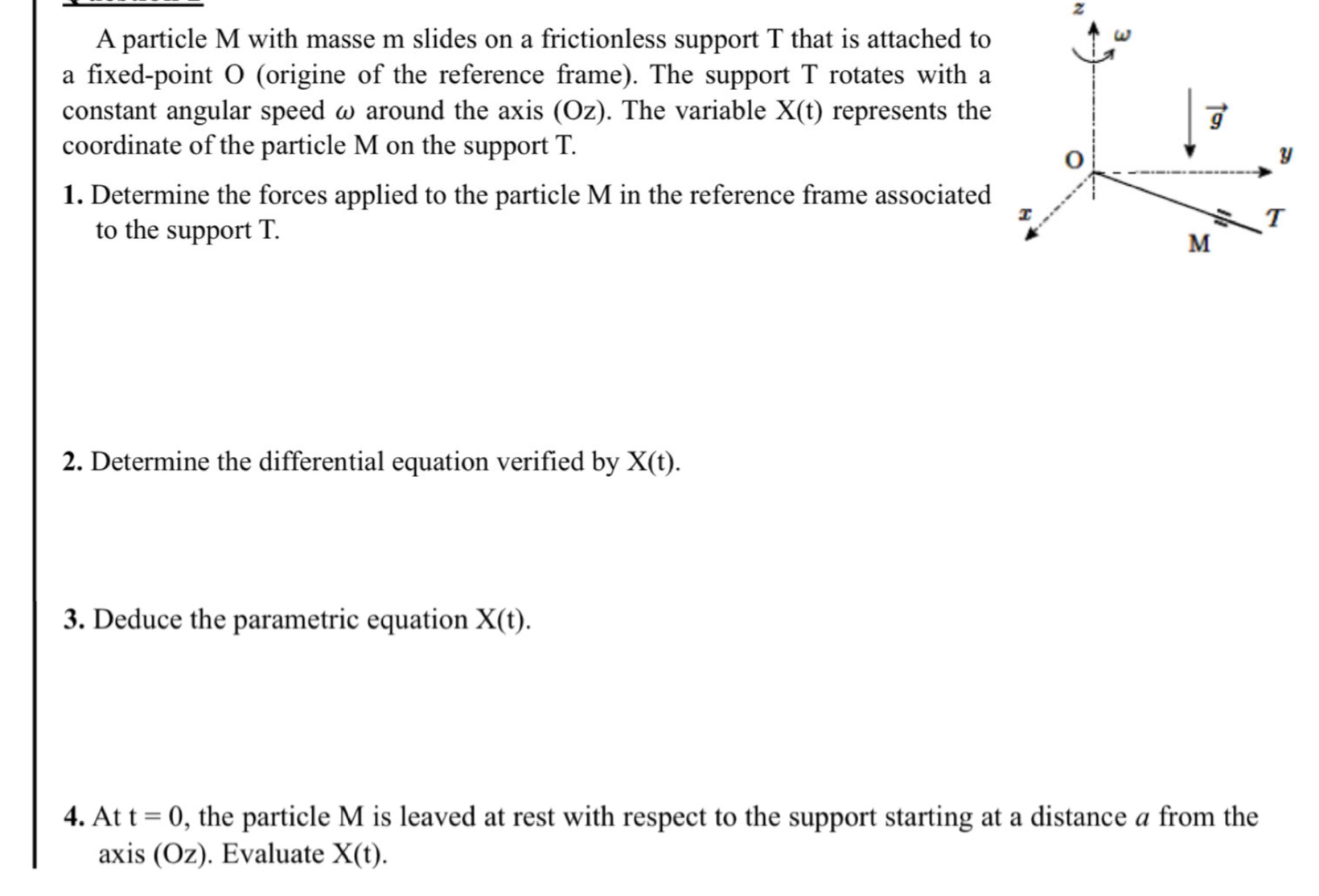 Solved (please step by step solution )A particle M ﻿with | Chegg.com