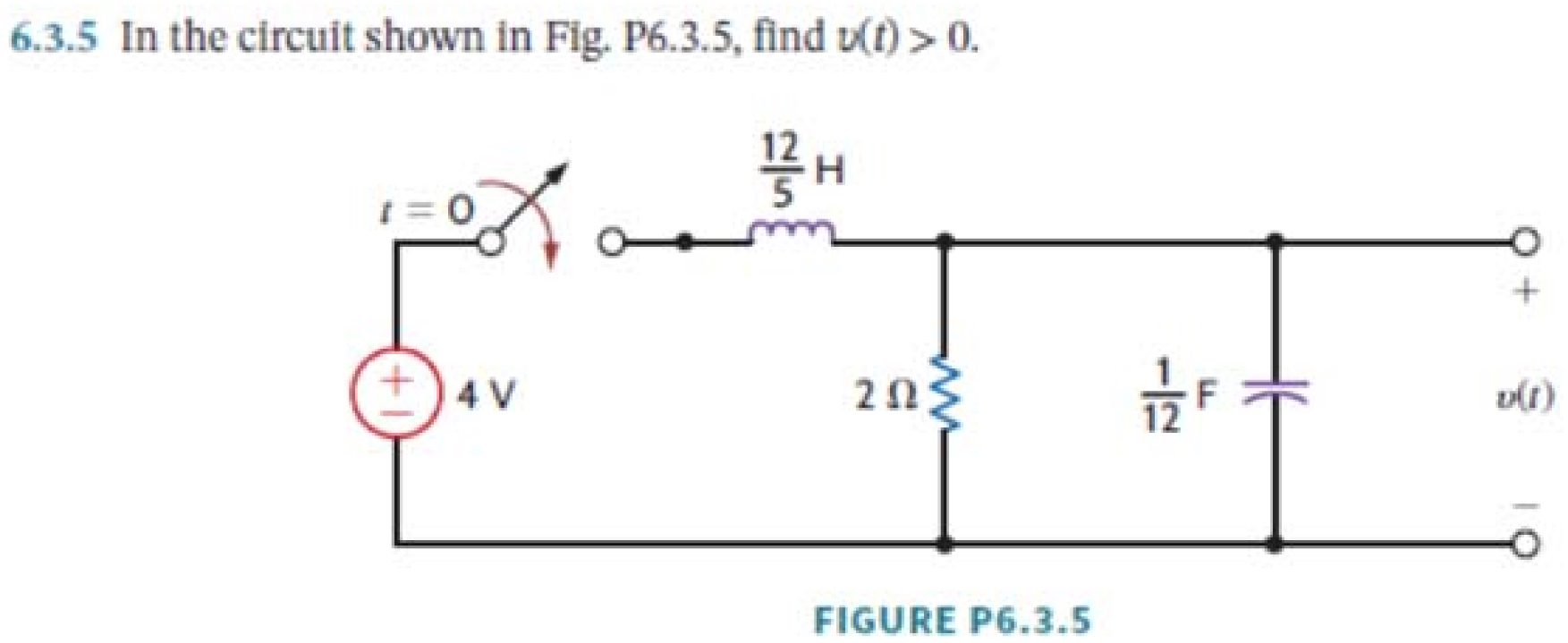 Solved 6.3.5 ﻿In the circuit shown in Fig. P6.3.5, ﻿find | Chegg.com