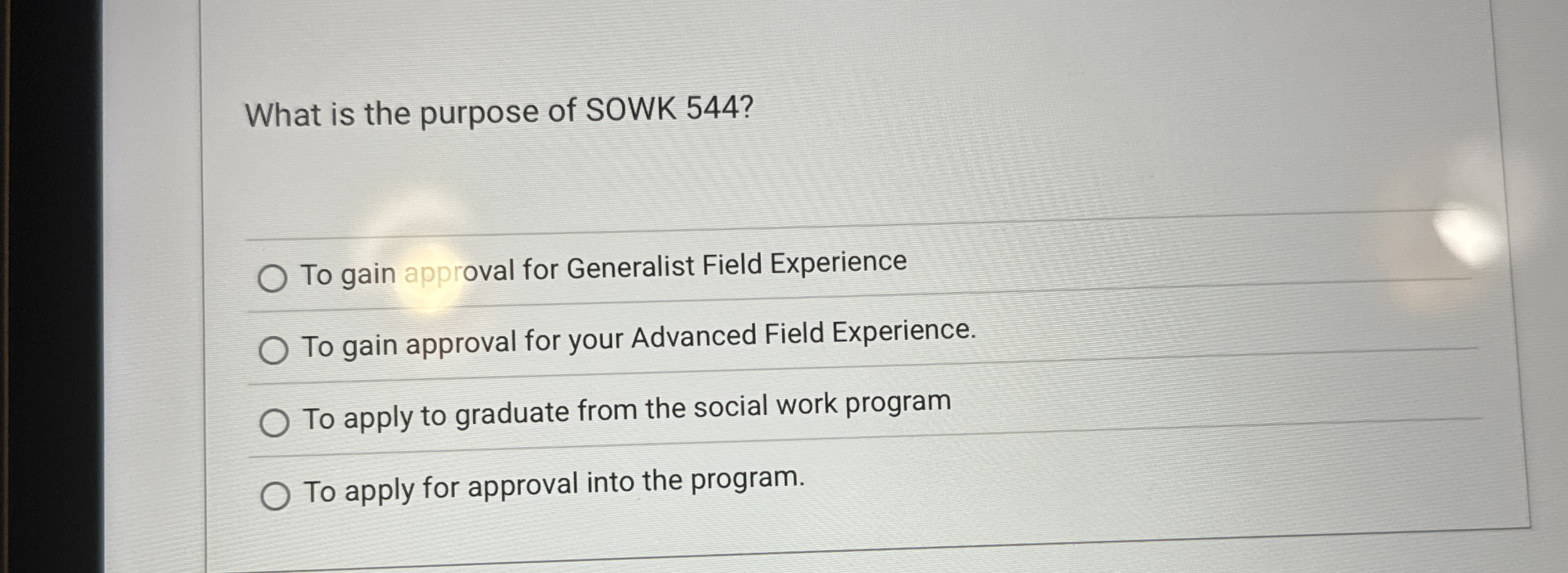 What is the purpose of SOWK 544?To gain approval for | Chegg.com