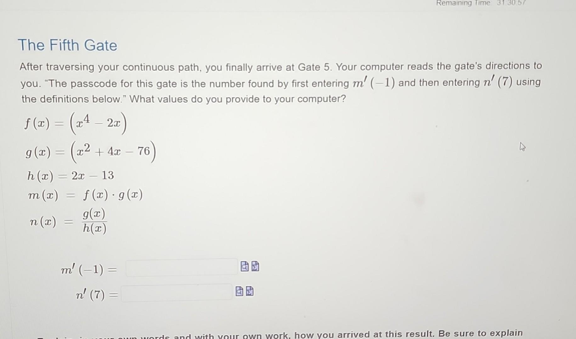 Solved Ihe Fitth Gate After traversing your continuous path, | Chegg.com