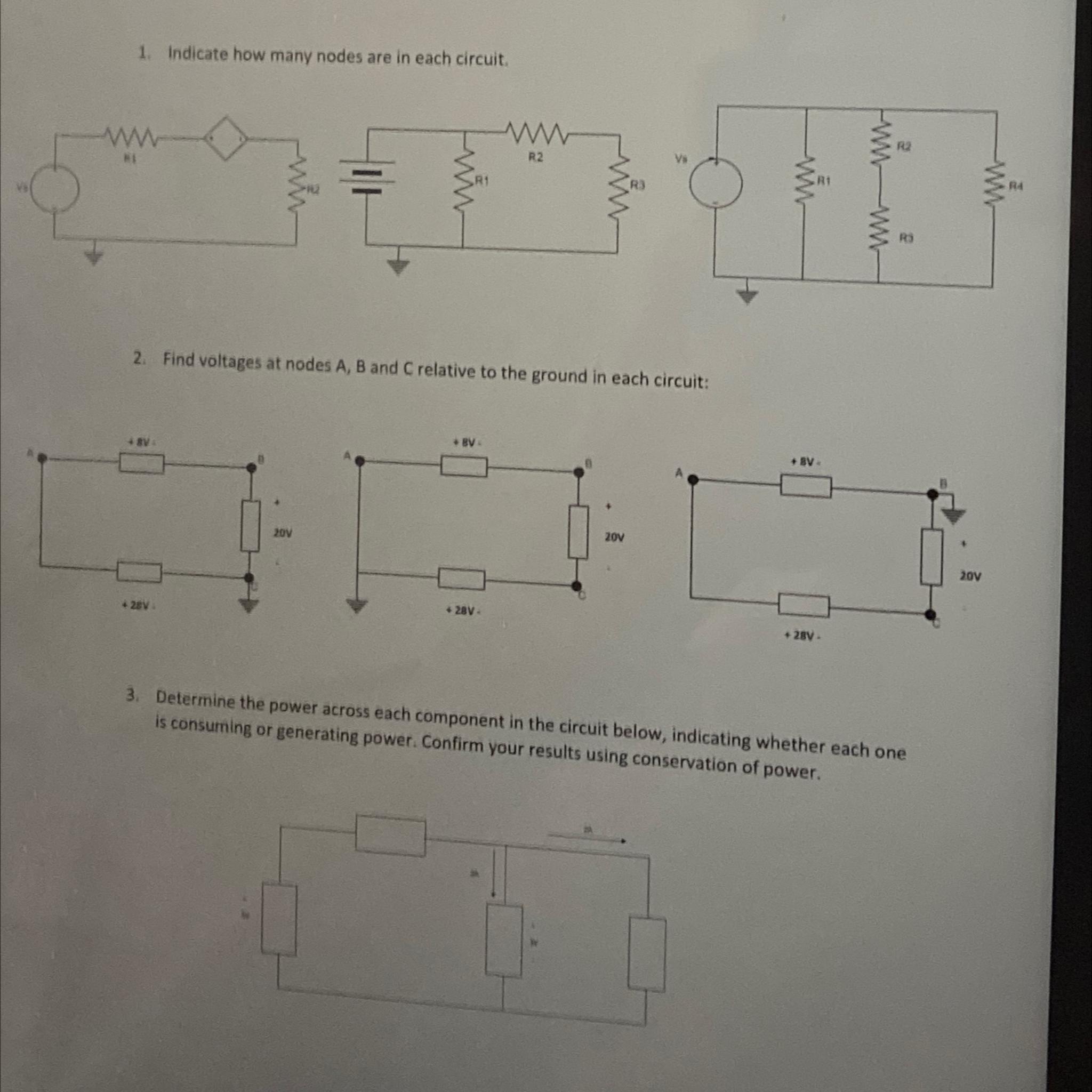 Solved Indicate how many nodes are in each circuit.Find | Chegg.com
