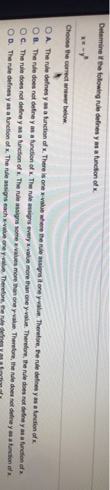 Solved Determine if the folowing rule defines y as a | Chegg.com