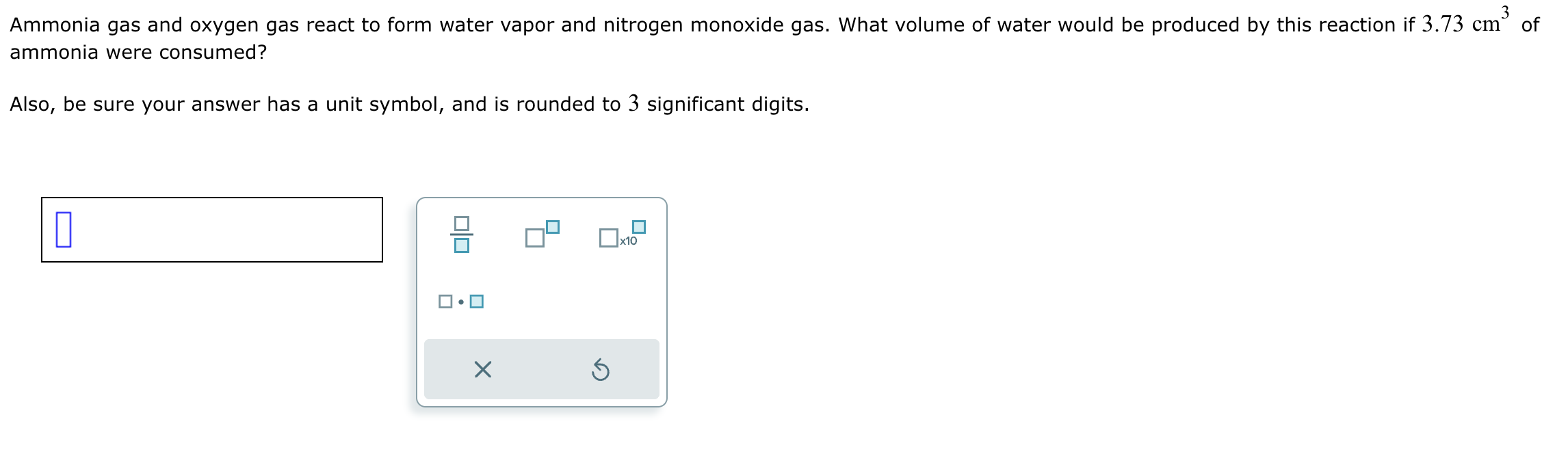 Solved Ammonia gas and oxygen gas react to form water vapor | Chegg.com