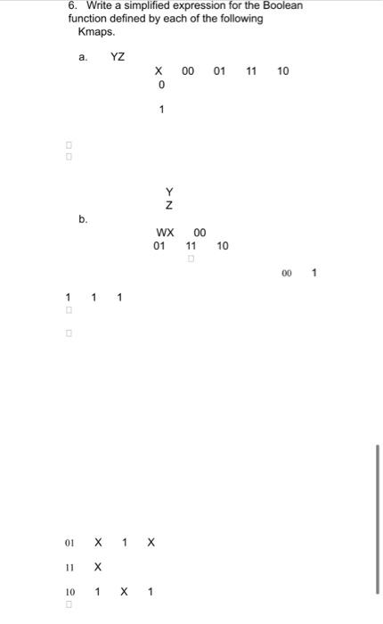 Solved 6 Write A Simplified Expression For The Boolean 5033