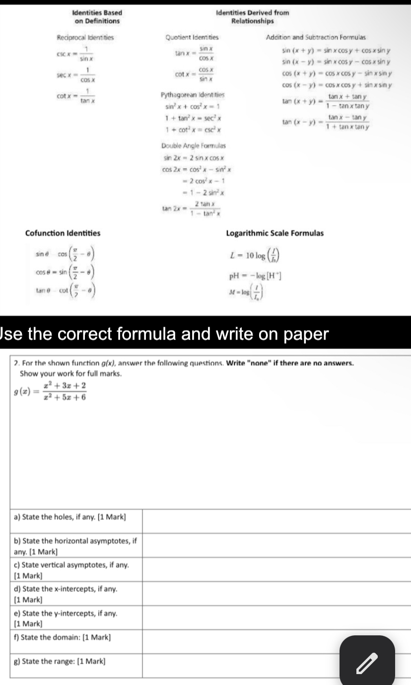 Solved Identities BasedIdentities Derived fromon | Chegg.com