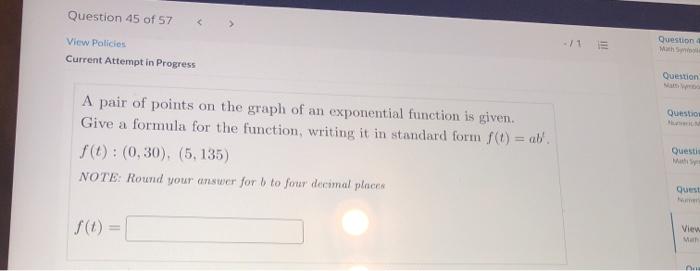 Solved Question 54 of 57 View Policies Show Attempt History | Chegg.com