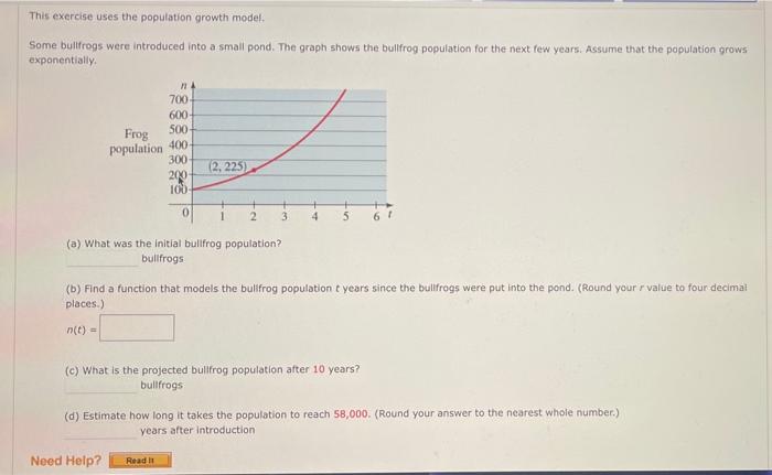 Solved This exercise uses the population growth model. Some | Chegg.com
