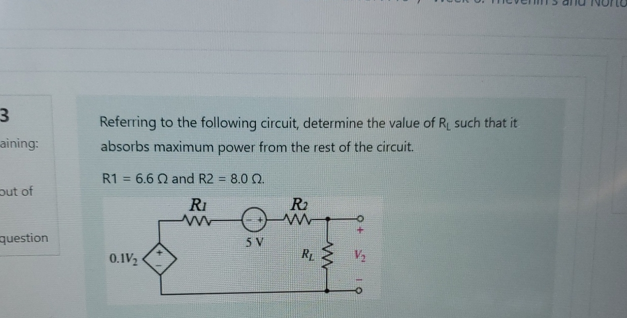 Solved Referring to the following circuit, determine the | Chegg.com