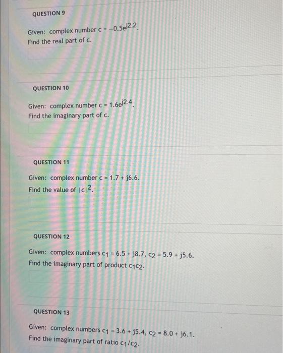 Solved Given: complex number c=−0.5ej2.2. Find the real part | Chegg.com