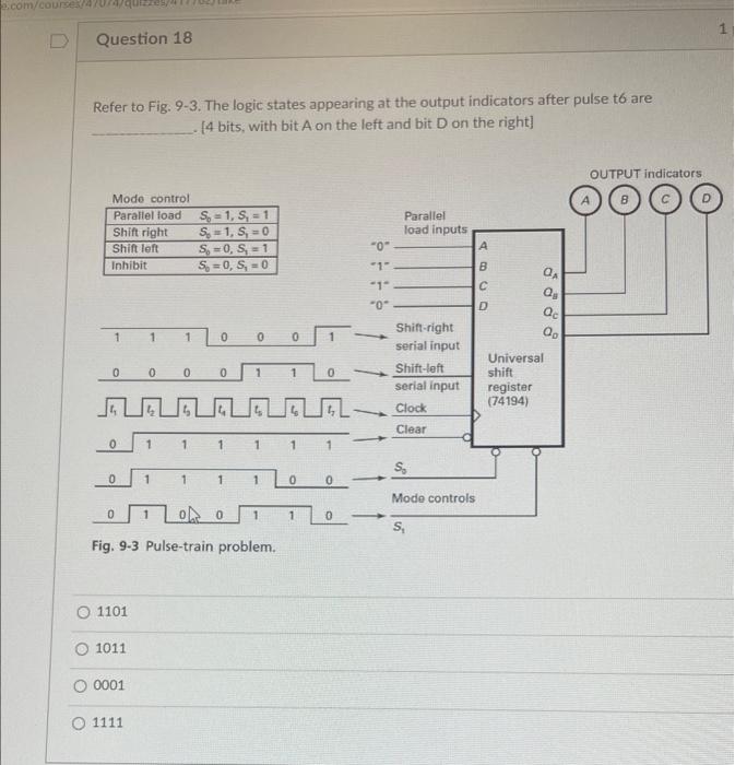 Solved Refer to Fig. 9-3. The logic states appearing at the | Chegg.com