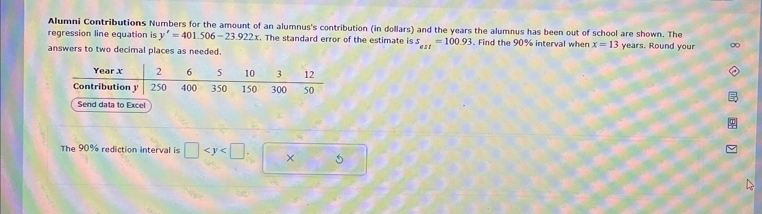 Solved Alumni Contributions Numbers for the amount of an | Chegg.com