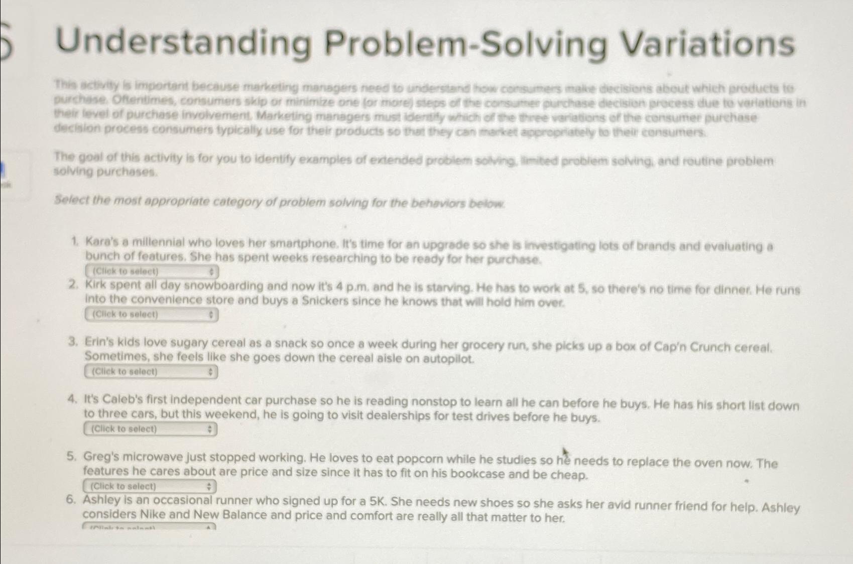 Solved Understanding Problem-Solving VariationsThis activity | Chegg.com