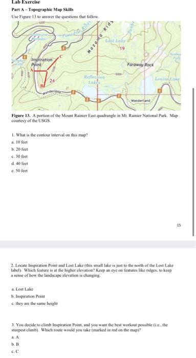 Solved Part A: Topographic Map skills Use this map figure to | Chegg.com