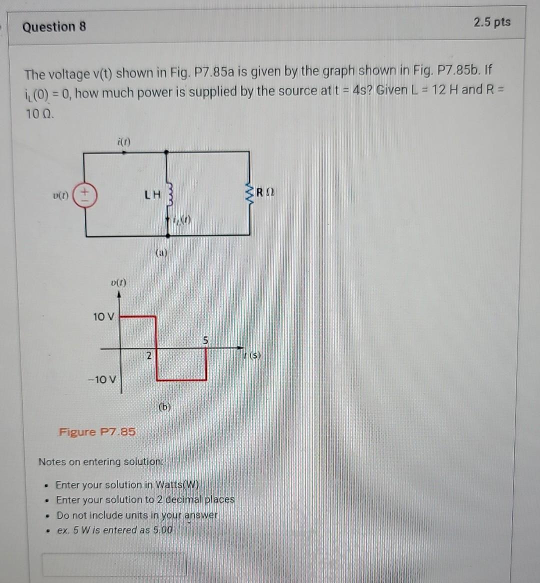 Solved The voltage v(t) shown in Fig. P7.85a is given by the | Chegg.com