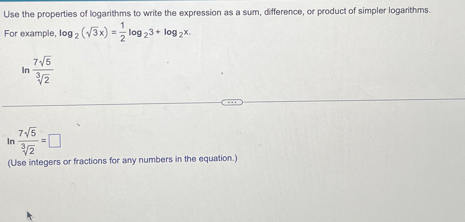 Solved Use the properties of logarithms to write the | Chegg.com