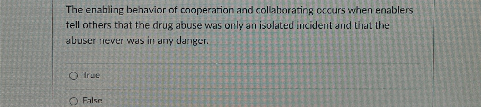 Solved The enabling behavior of cooperation and | Chegg.com