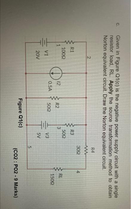 Solved (SULIT) C. Given in Figure Q1(c) is the negative | Chegg.com