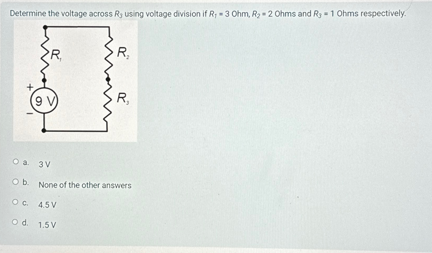 Solved Determine the voltage across R3 ﻿using voltage | Chegg.com