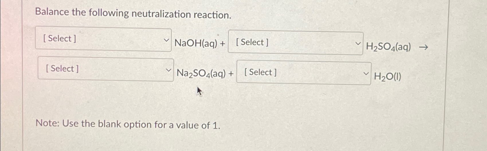 Solved Balance the following neutralization | Chegg.com