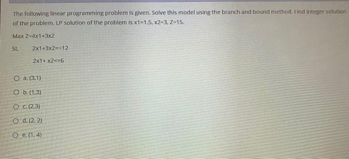 Solved The following linear programming problem is given. | Chegg.com