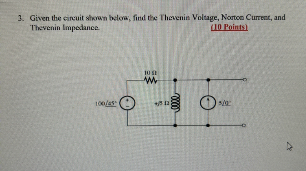 Solved Given the circuit shown below, find the Thevenin | Chegg.com