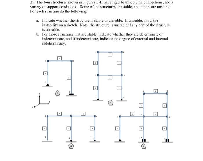 Solved 2). The four structures shown in Figures E-H have | Chegg.com