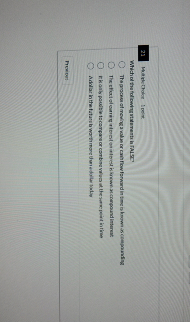 Solved 21 ﻿Multiple Choice 1 ﻿pointWhich of the following | Chegg.com