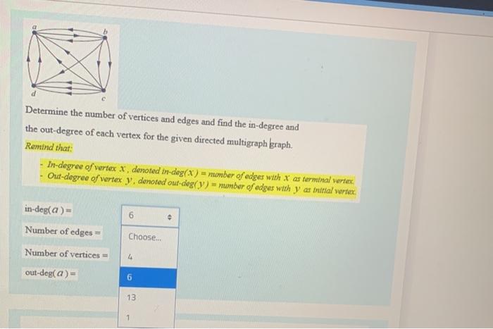 Solved Determine the number of vertices and edges and find | Chegg.com