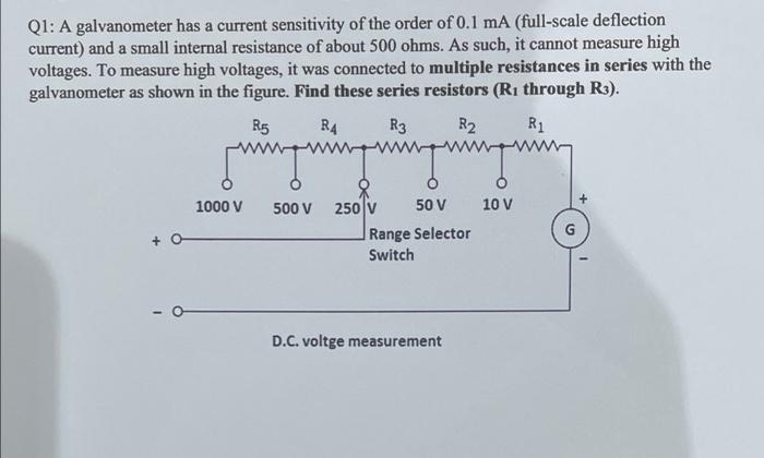 Solved Q1: A galvanometer has a current sensitivity of the | Chegg.com