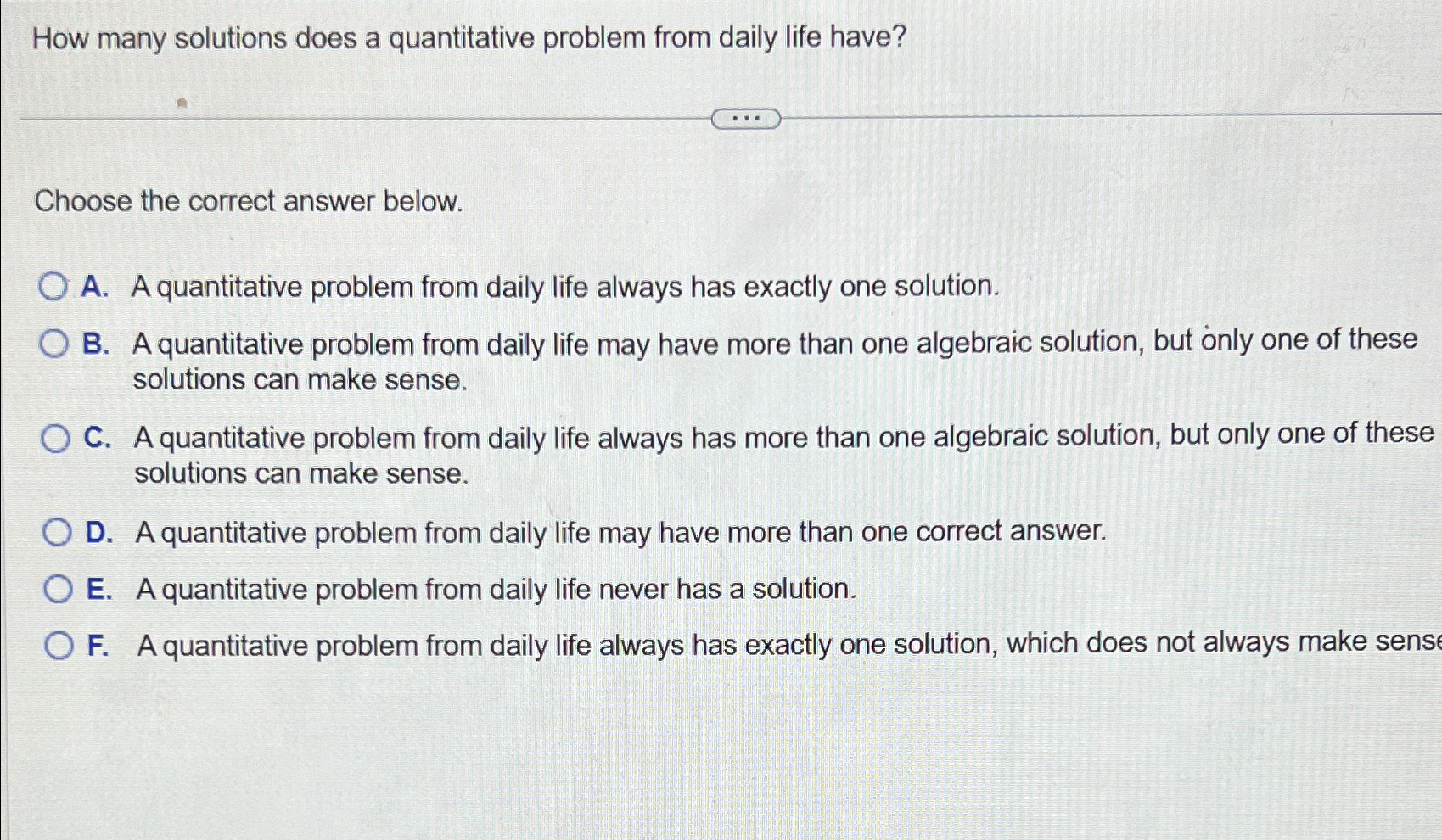 Solved How many solutions does a quantitative problem from | Chegg.com
