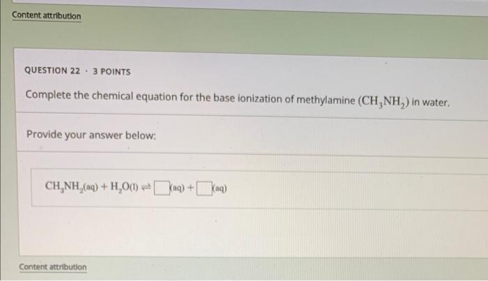 Solved Complete the chemical equation for the base | Chegg.com