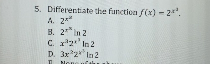 Solved Differentiate the function | Chegg.com