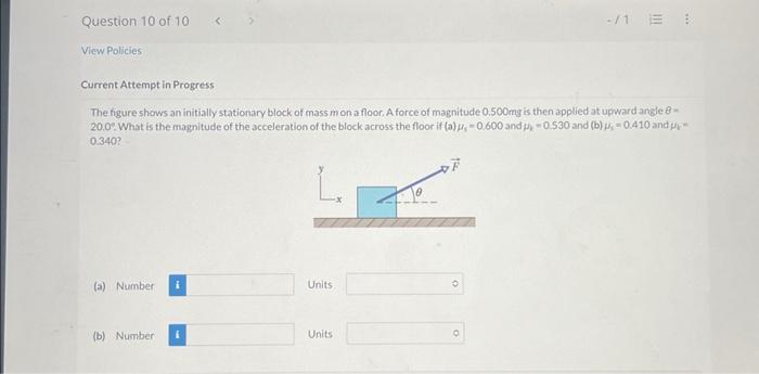 Solved The figure shows an initially stationary block of | Chegg.com