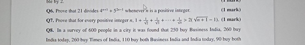 Solved Q6. ﻿Prove that 21 ﻿divides 4n+1+52n-1 ﻿whenever h | Chegg.com