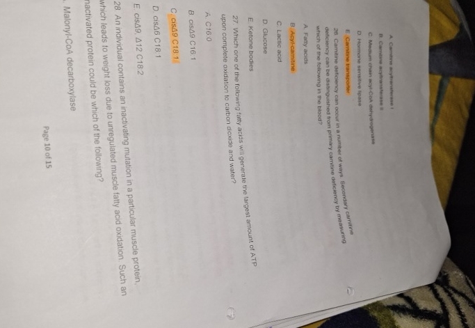 Solved A Camitave acytiannterase IB. ﻿Camite acymansterase | Chegg.com